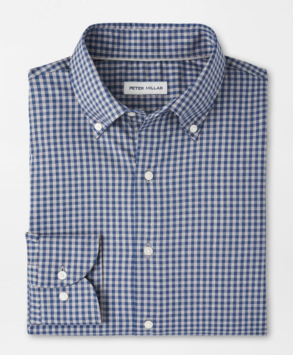Conway Crown Lite Cotton-Stretch Sport Shirt in Gale Grey by Peter Mil ...